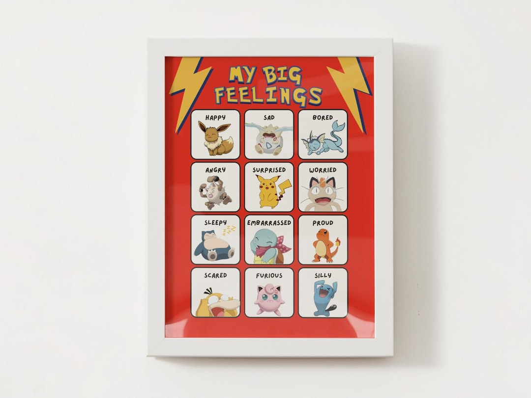 Pokémon Feelings and Emotions, Self-regulation Chart for Kids! (digital ...