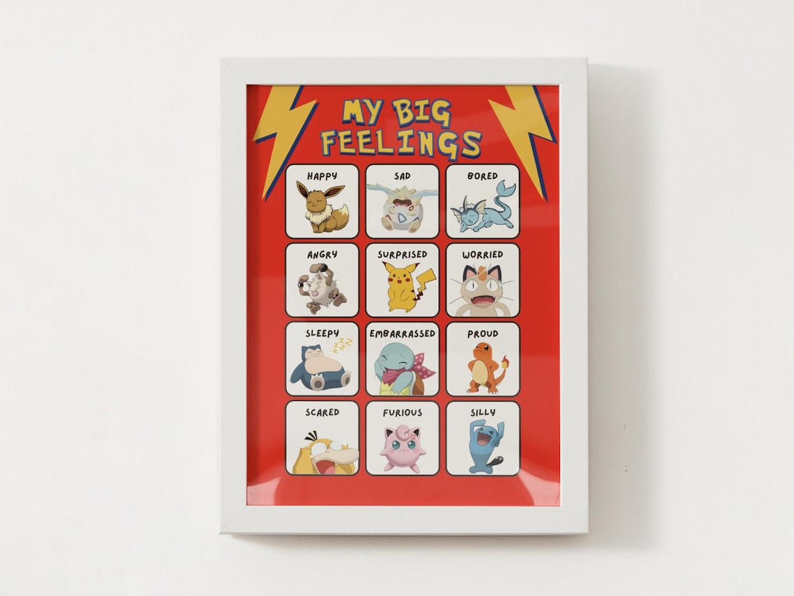 Pokémon Feelings and Emotions, Self-regulation Chart for Kids! (digital ...