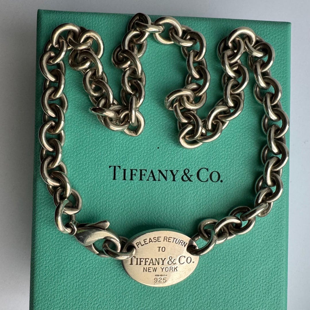 Authentic Tiffany & Co Sterling Silver Choker Necklace Please Return to ...