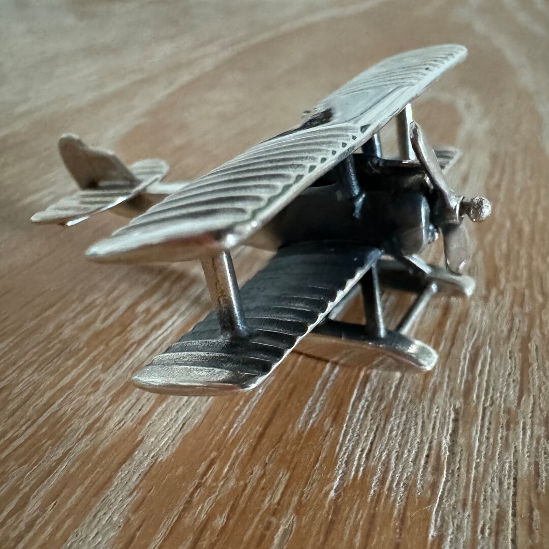 Sterling Silver Sopwith Biplane Airplane Miniature With Working ...