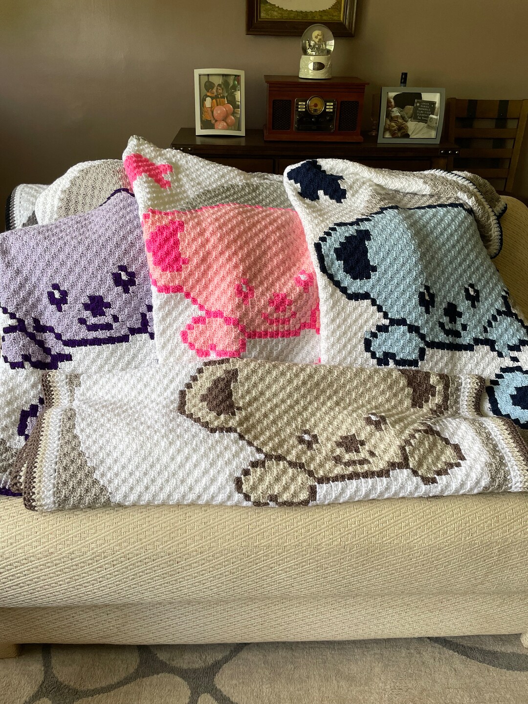 C2C Bear on the Moon Blanket - Etsy