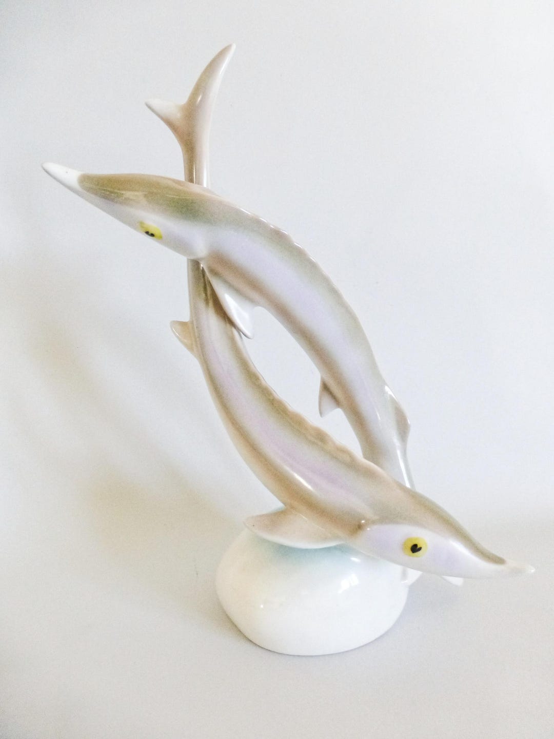 Fish Statue,sturgeon Figurine,large,vintage Hungarian Hollohaza ...