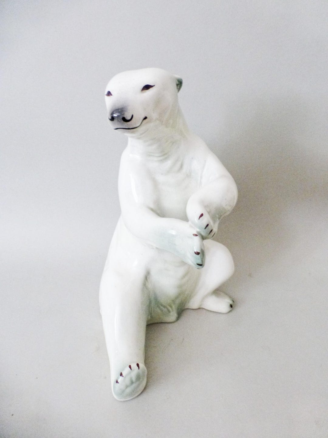 Vintage Porcelain Polar Bear Figurine, Hand Painted Ice Bear Statue - Etsy