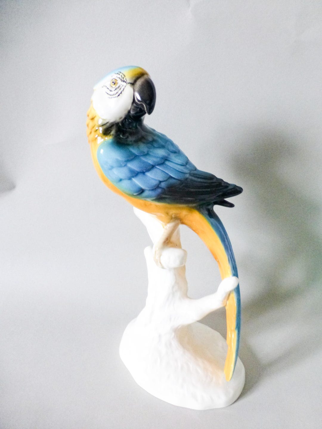Antique Goebel Parrot Statuette, Vintage Porcelain Bird Figurine FREE ...