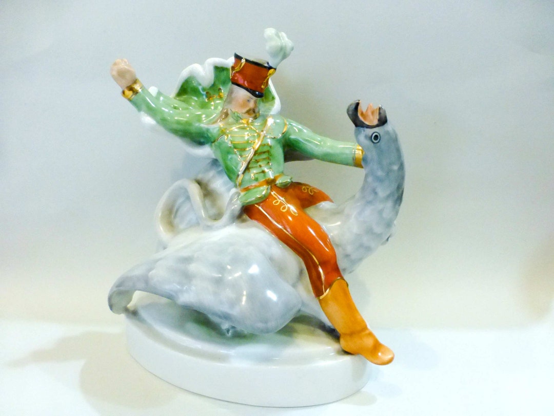 Herend Porcelain Figurine,hussar Fights the Dragon,antique,hungarian ...