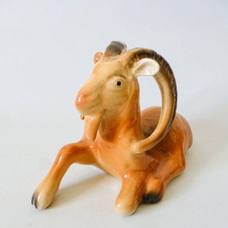 Porcelain Goat Figurine - Etsy