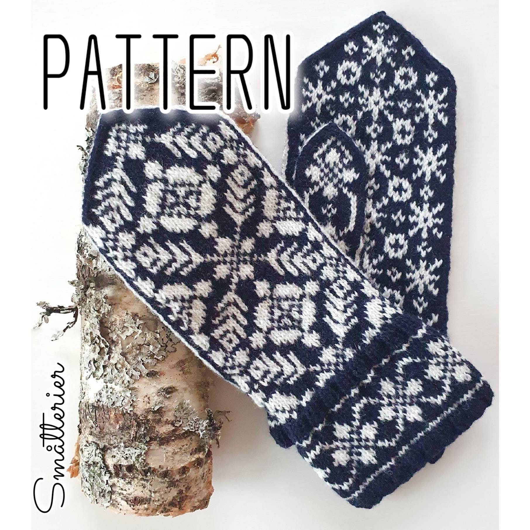 PATTERN: Dad's Selbu Mittens Knit Knitting Strikke - Etsy