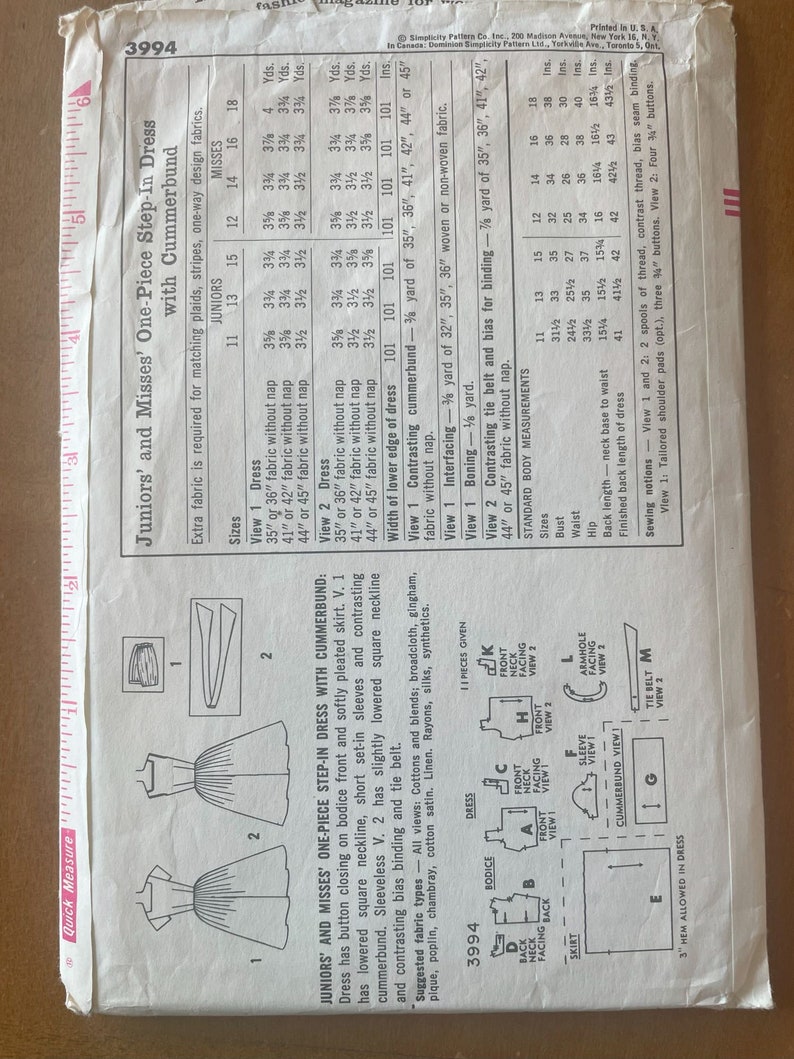 Four 1950's Vintage Dress Patterns - Etsy