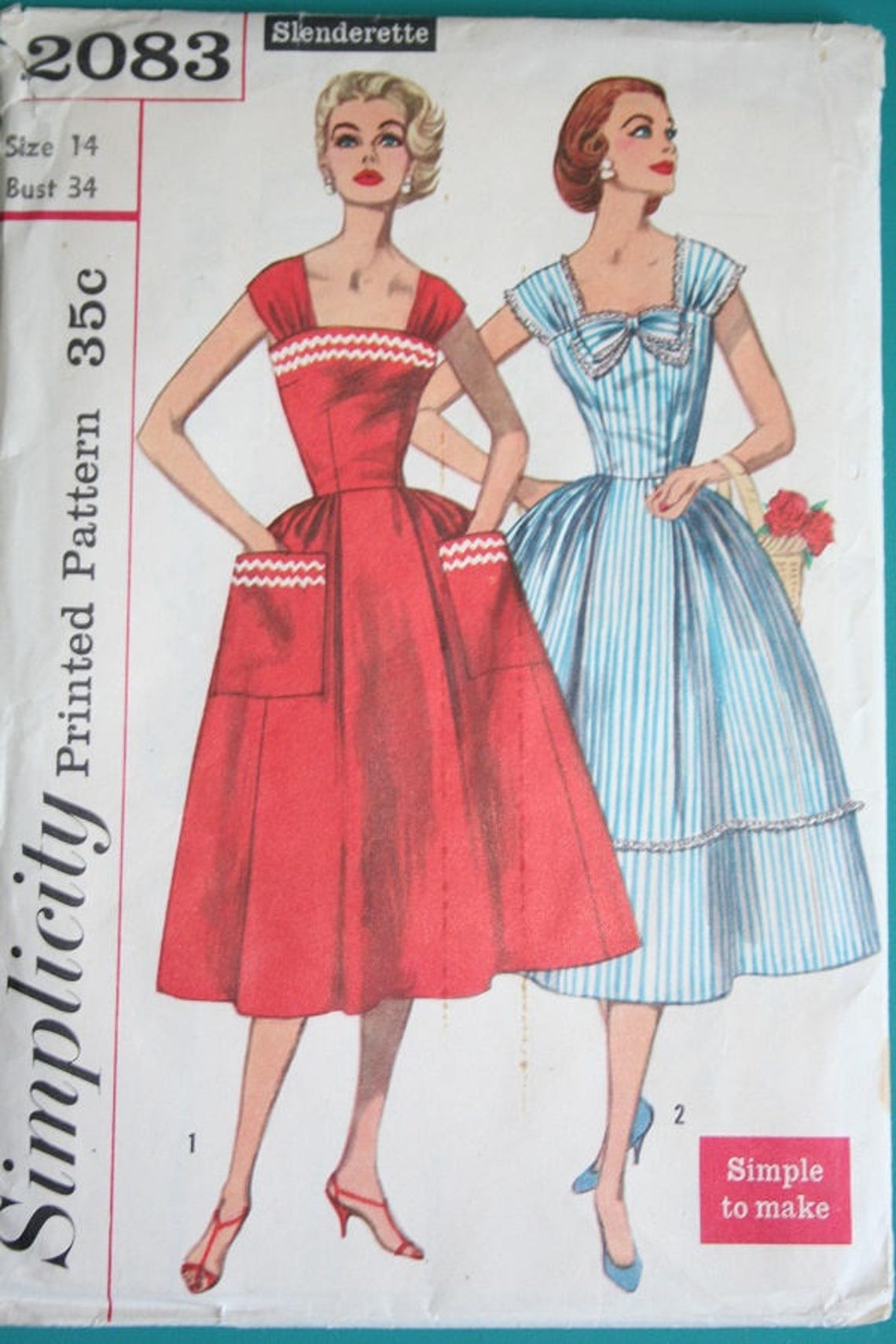 1957 Unused Vintage Simplicity Dress Pattern - Etsy Australia