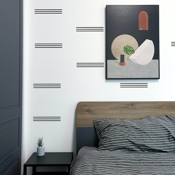 Black Lines Wall Decals - Etsy