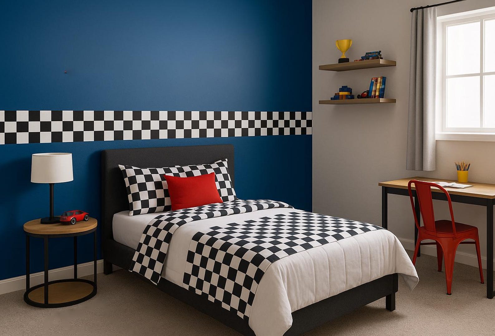 Racing Checker Wall Border | Peel and Stick Race Car Border | 5" X 49 ...