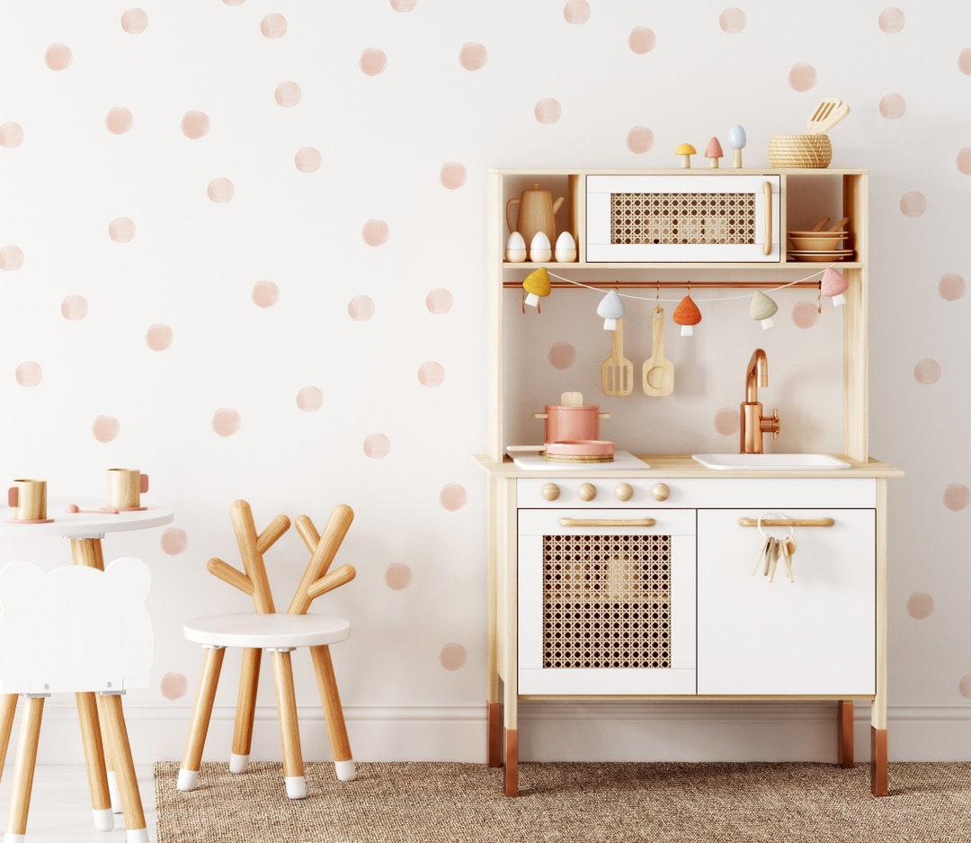Blush Watercolor Dot Decals // Nursery Wall Decals / Peel and Stick ...