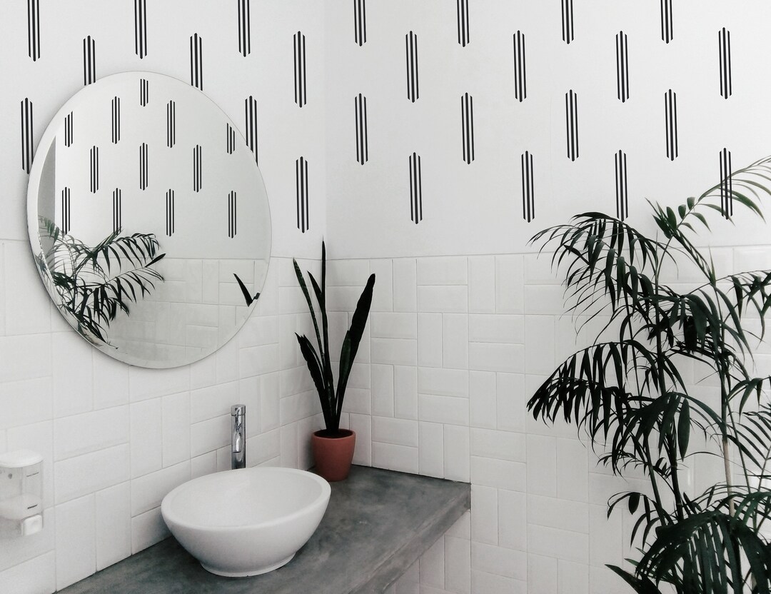 Deco Line Trio Wall Decals // Art Deco Inspired Decor / Bathroom Wall ...