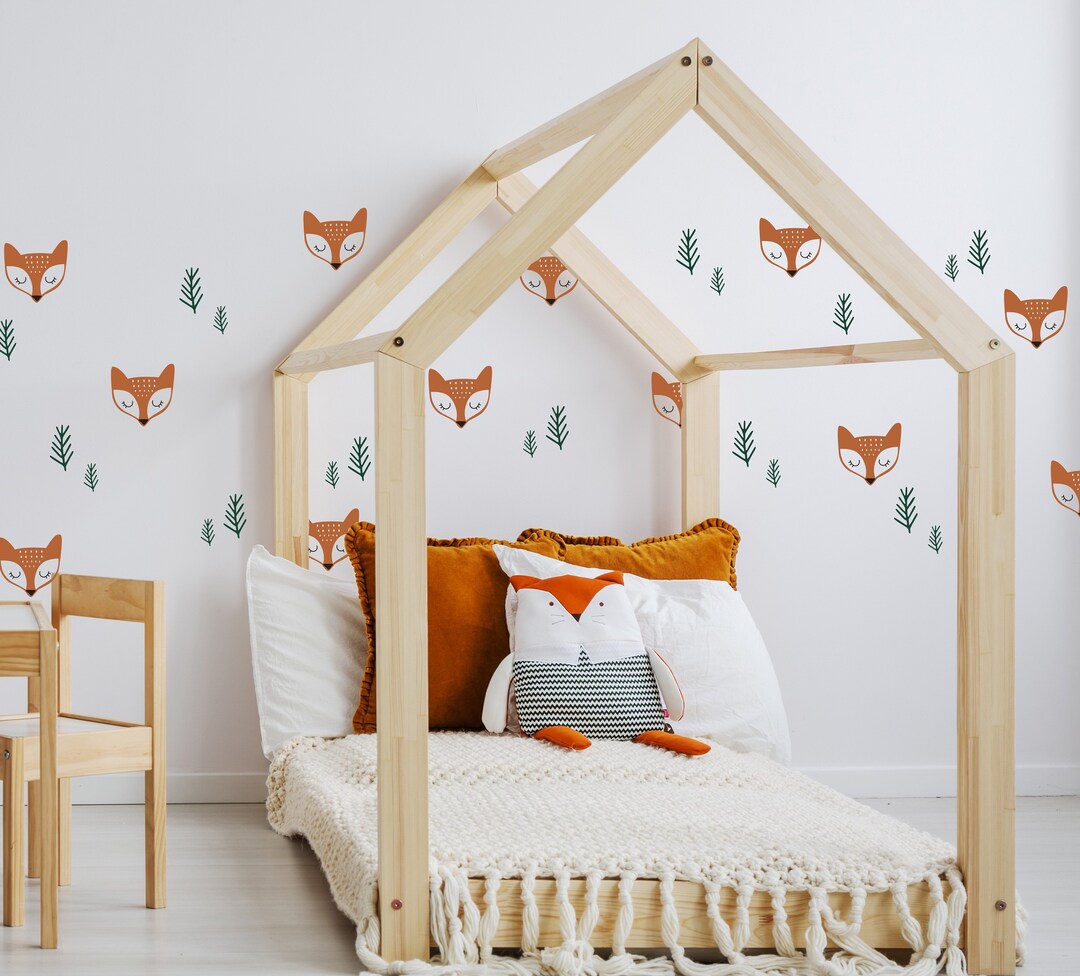 FOXY Lady Wall Decals // Woodland Inspired Wall Decal Set / Fox Wall ...