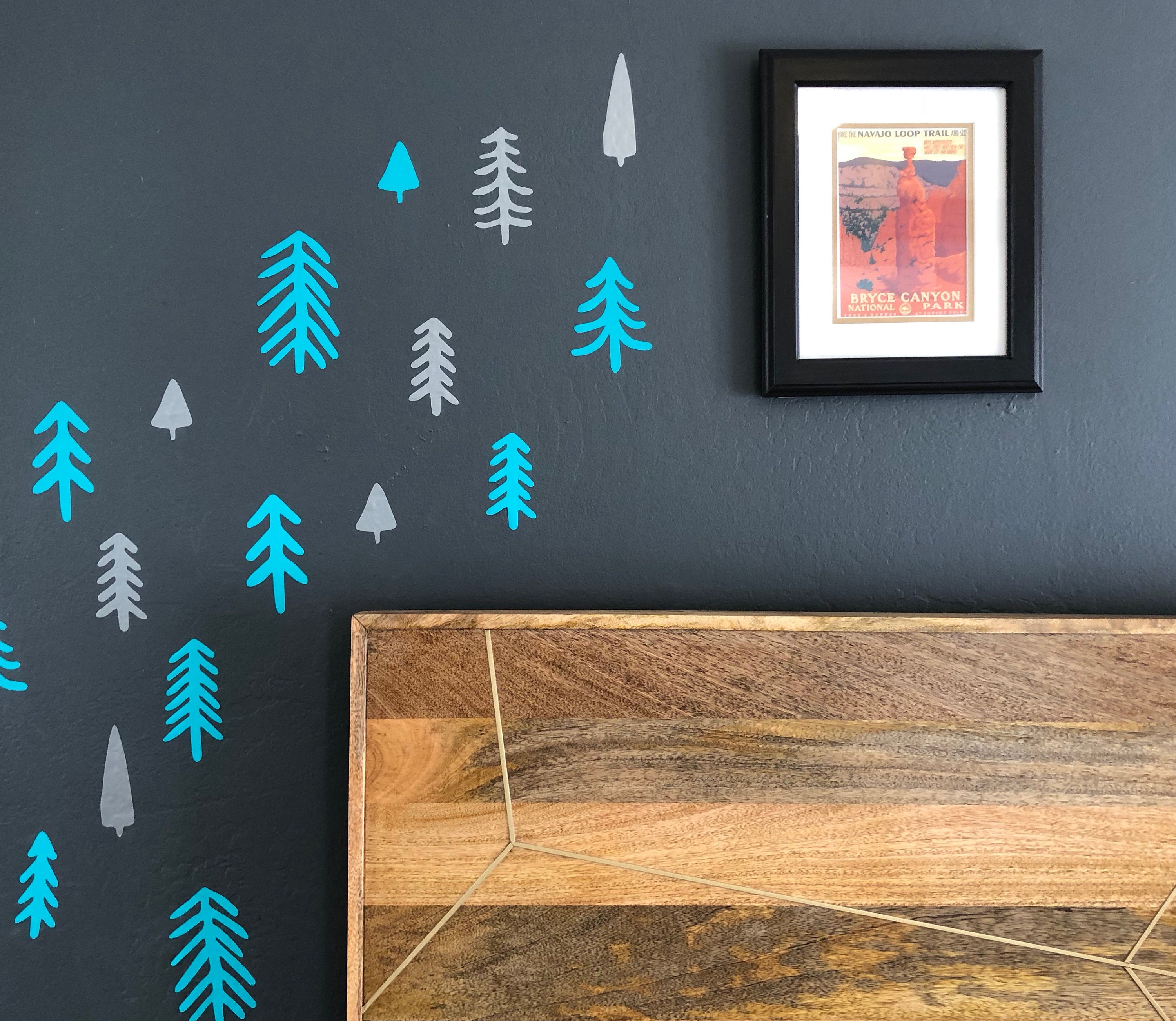 Assorted Pine Tree Wall Decal Set - Etsy