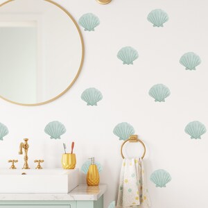 Seashell Wall Decals // Ocean Theme Wall Decor - Etsy