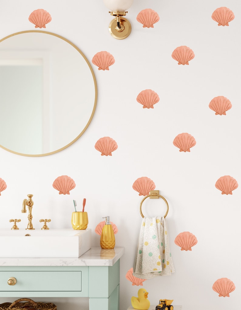 Seashell Wall Decals // Ocean Theme Wall Decor - Etsy