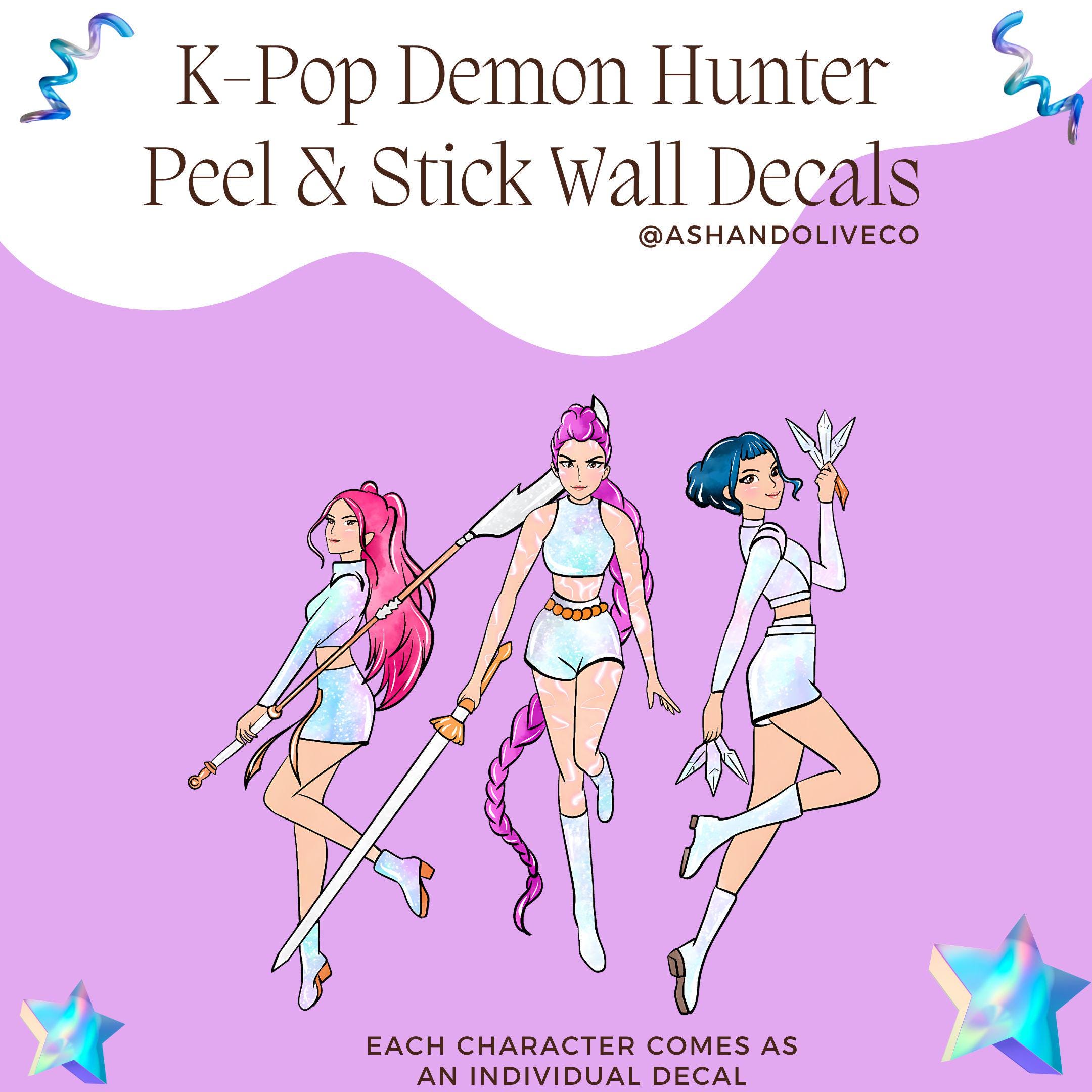 K-pop Demon Hunter Wall Decals / Rumi, Mira and Zoey / Peel and Stick ...