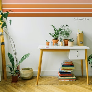 Create With Stripes / Wall Border // Retro Striped Wall Decals / Peel ...