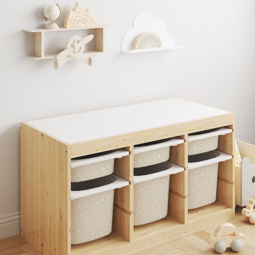 Hallie Floral Storage Bin Sticker // IKEA Trofast Wrap / IKEA Storage ...