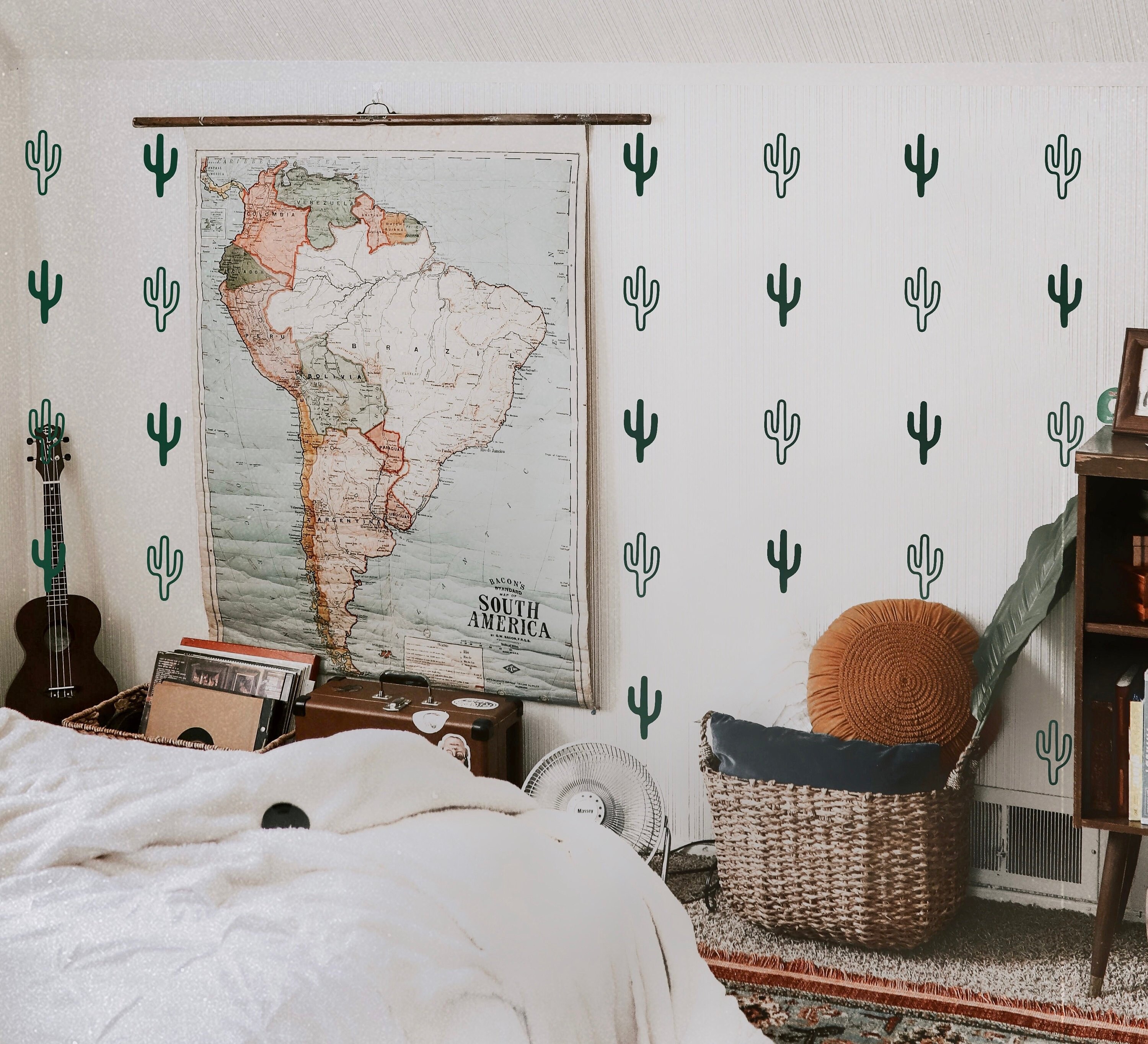 Hollow Solid Cactus Decal Set // Desert Cactus Wall Decals - Etsy