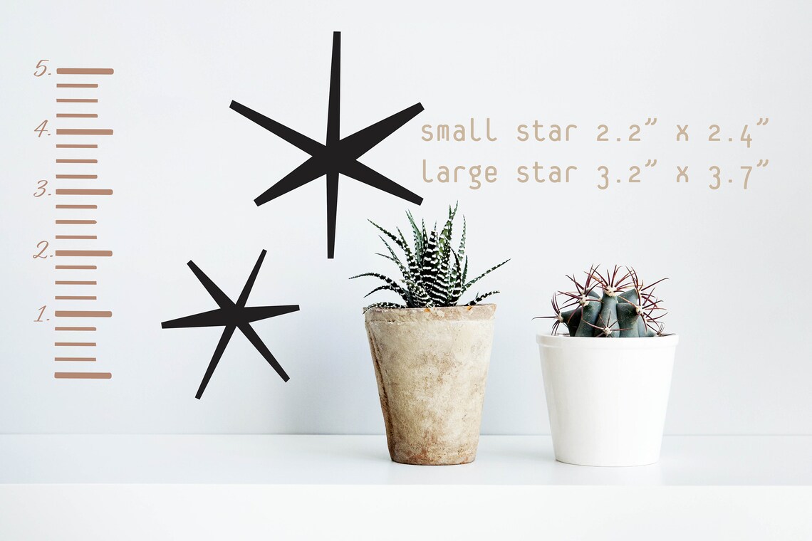 Hand Drawn Sparkle Decals // Star Wall Decal / Boho Nursery Decor - Etsy