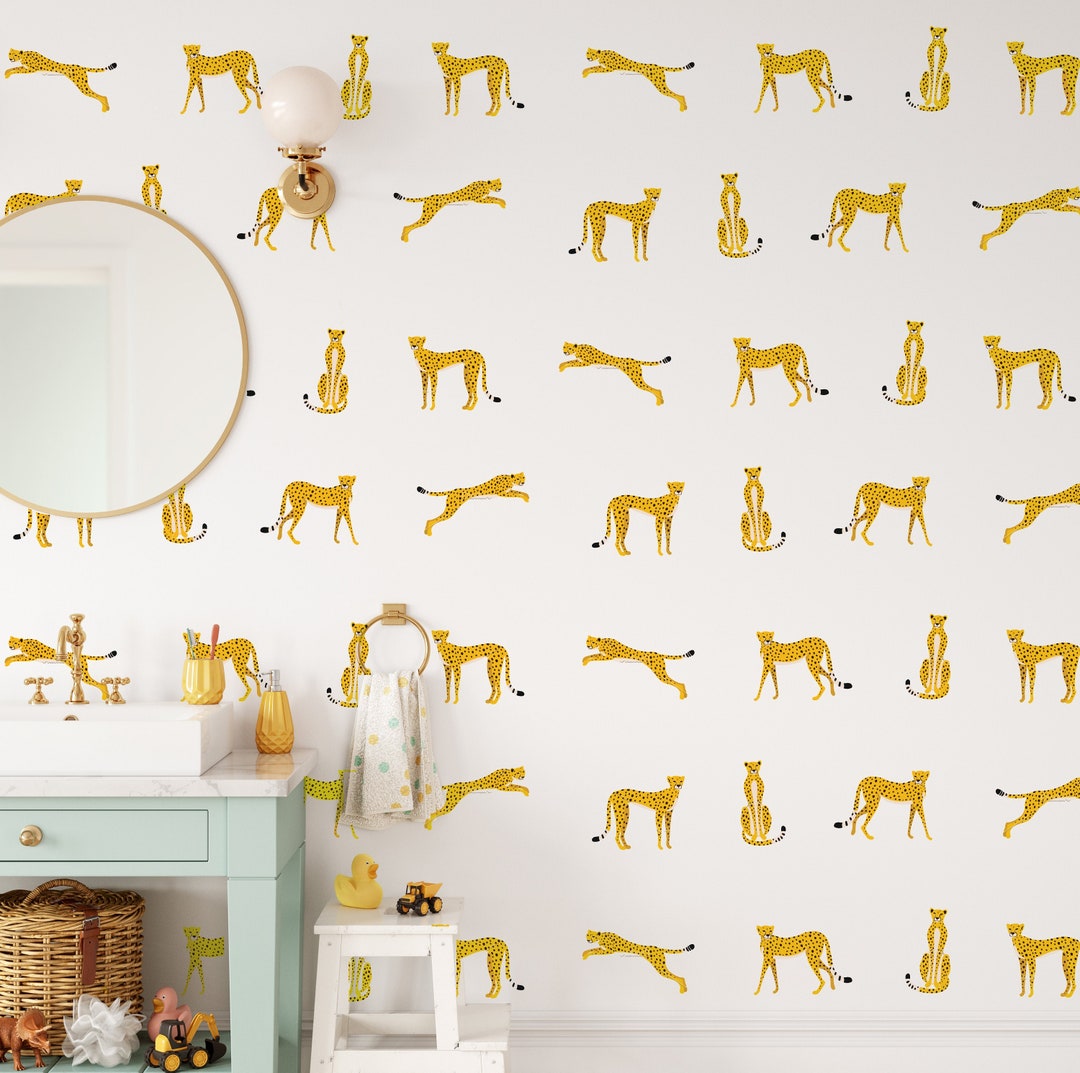 Cheetah Wall Decals // Wild Animal Theme Decor / Animal Nursery - Etsy