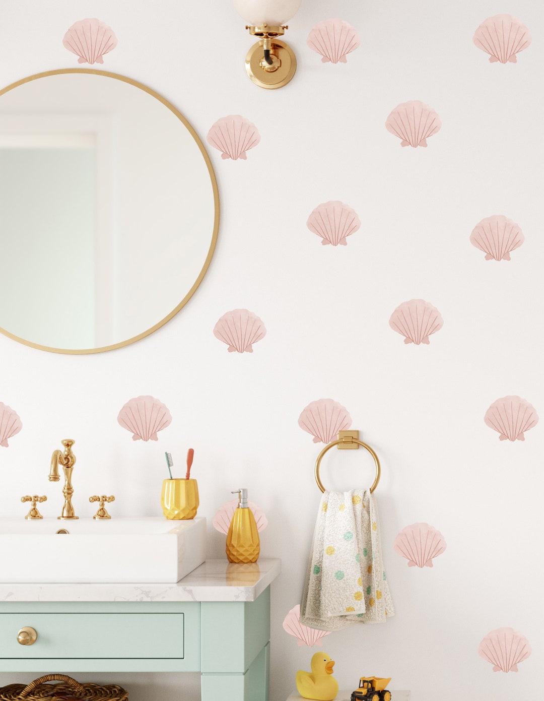 Seashell Wall Decals // Ocean Theme Wall Decor - Etsy