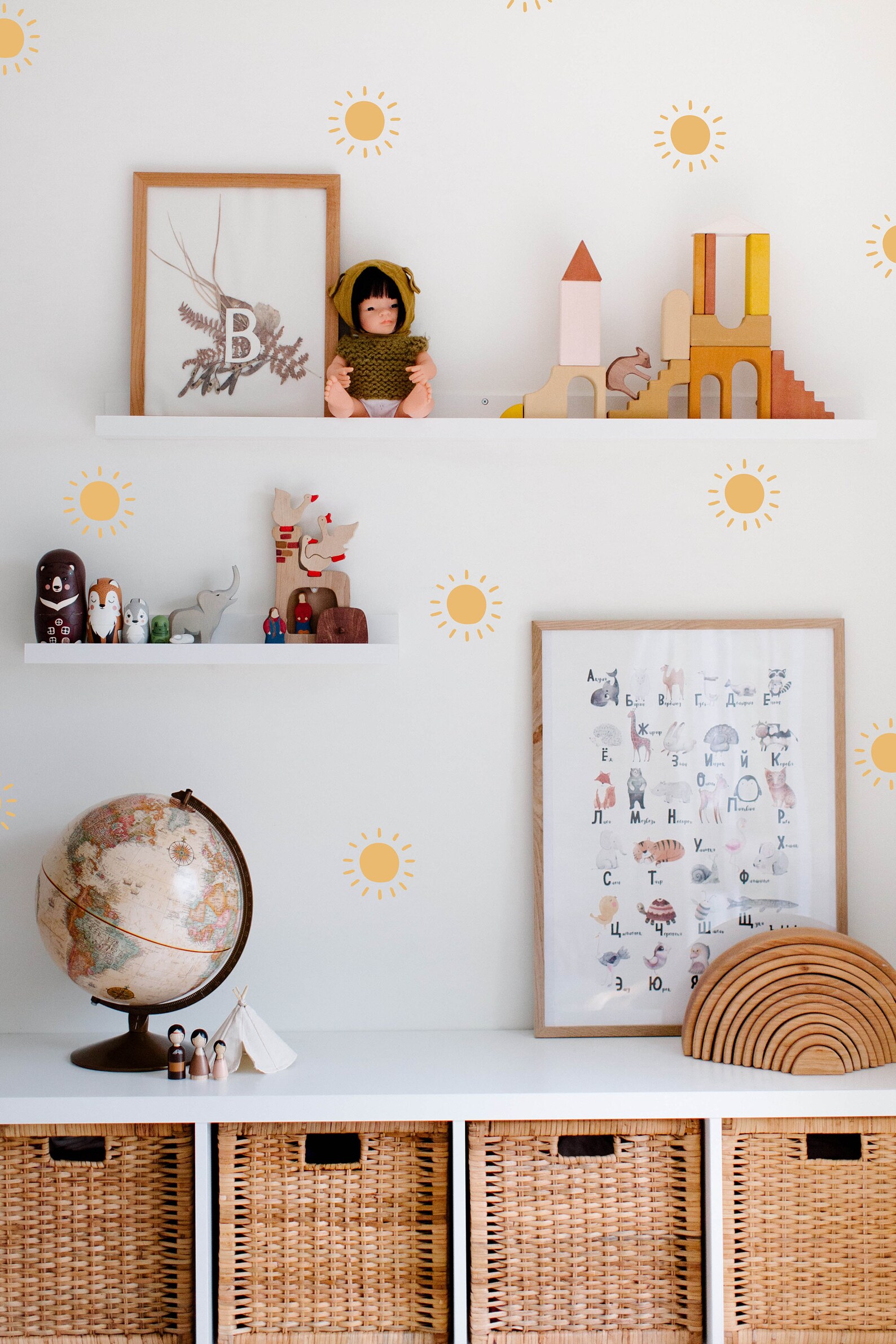 Sunny Wall Decal Set // Sun Wall Decals / Sunshine Stickers / Nursery ...