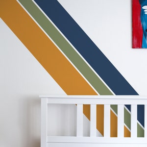 Create With Stripes / Wall Border // Retro Striped Wall Decals / Peel ...
