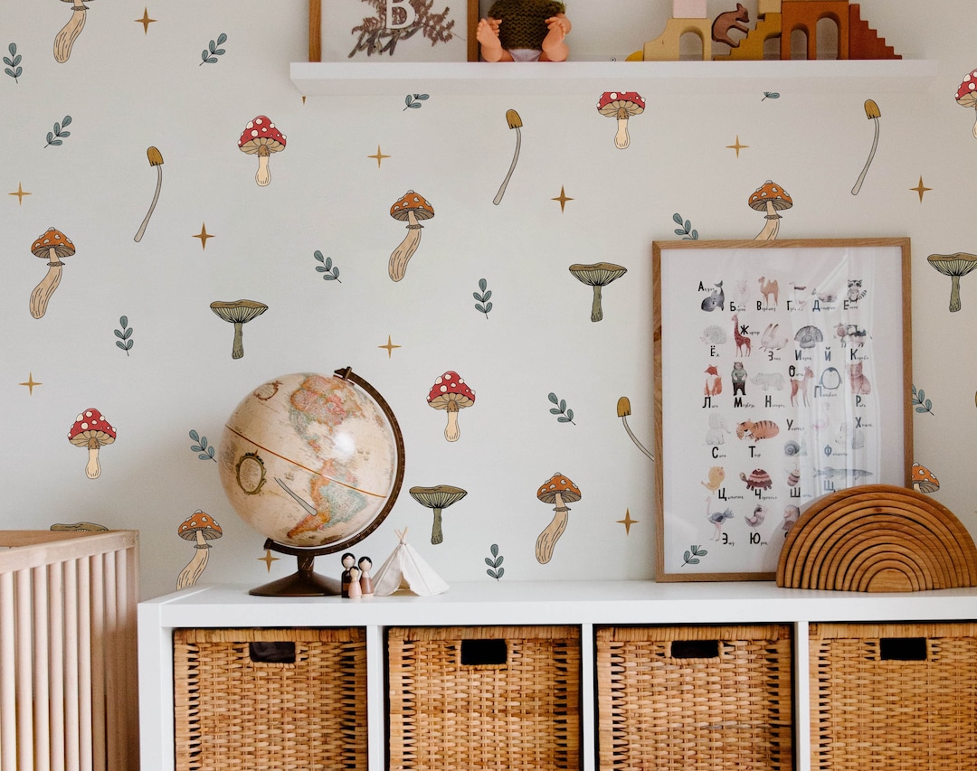 Magic Mushroom Boho Wall Decals // Mushroom Decals / Kids Mushroom ...