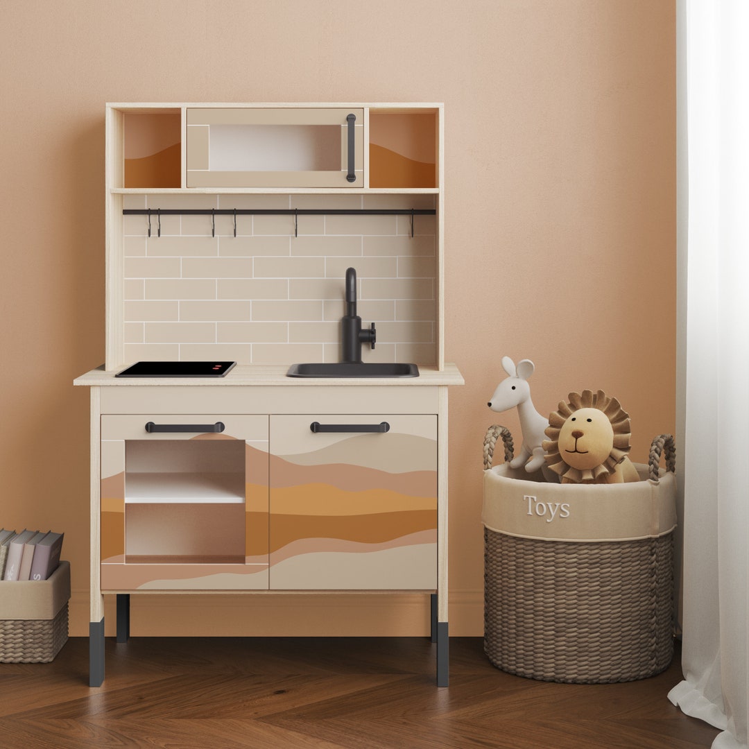 IKEA DUKTIG Play Kitchen in Abstract Mountains // Play Kitchen Decal ...