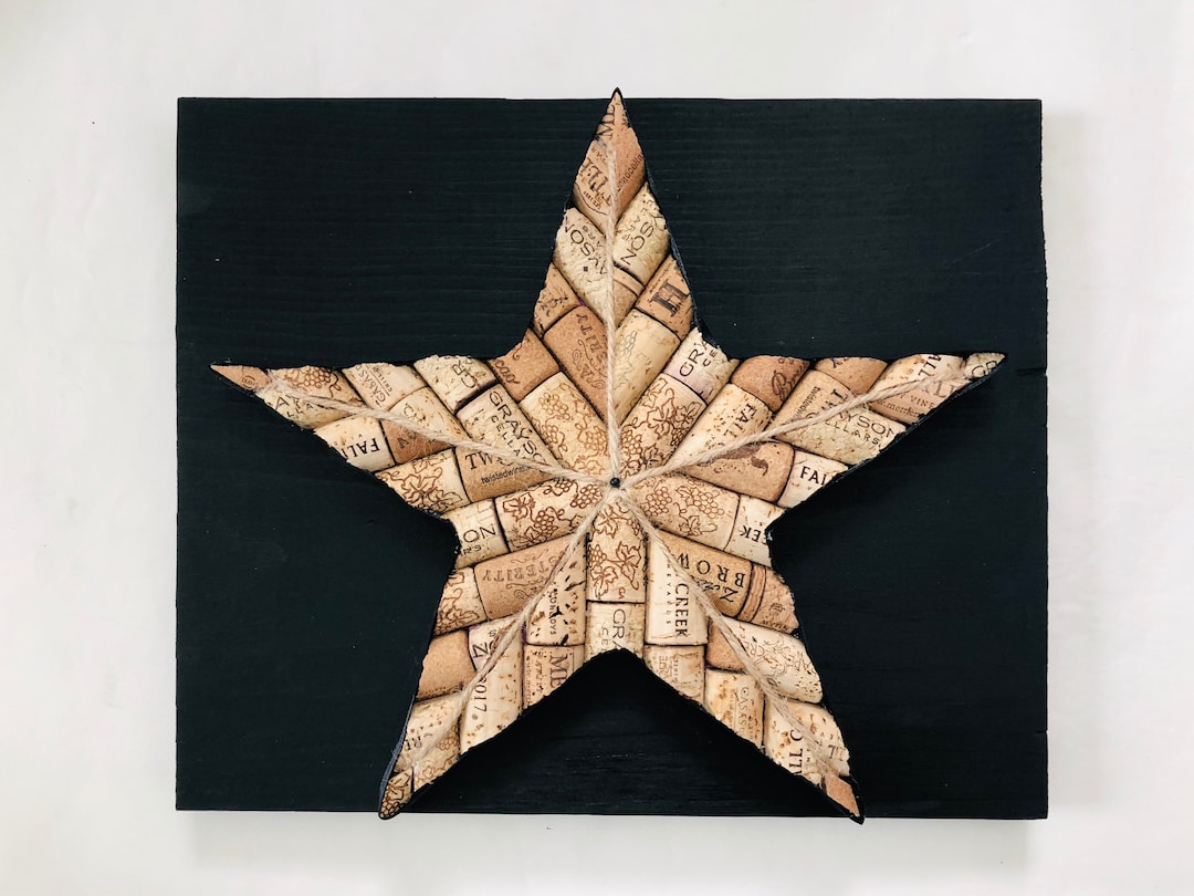 Cork Star Sign With Black Ribbon and Black Board - Etsy