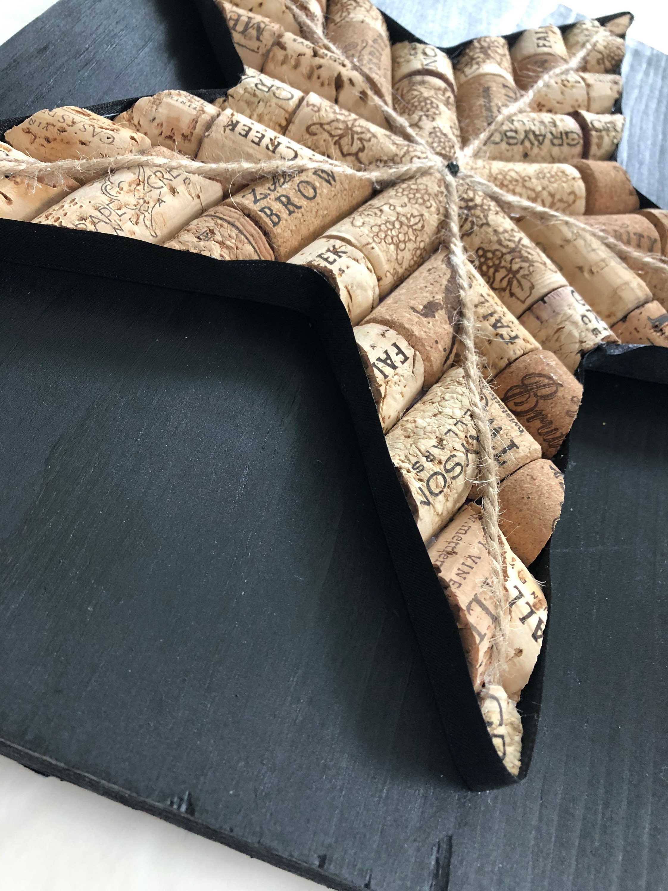 Cork Star Sign With Black Ribbon and Black Board - Etsy