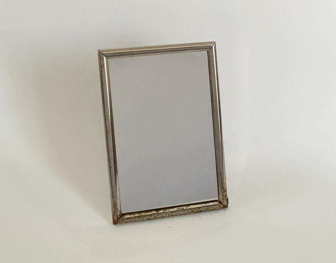 Old Table Mirror, Chrome Barber Mirror, Vintage Barber Mirror, Small ...