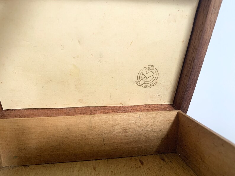 Antique Cigar Box, Antique Cigarette Box, SEITA Box, Vintage Wooden and ...