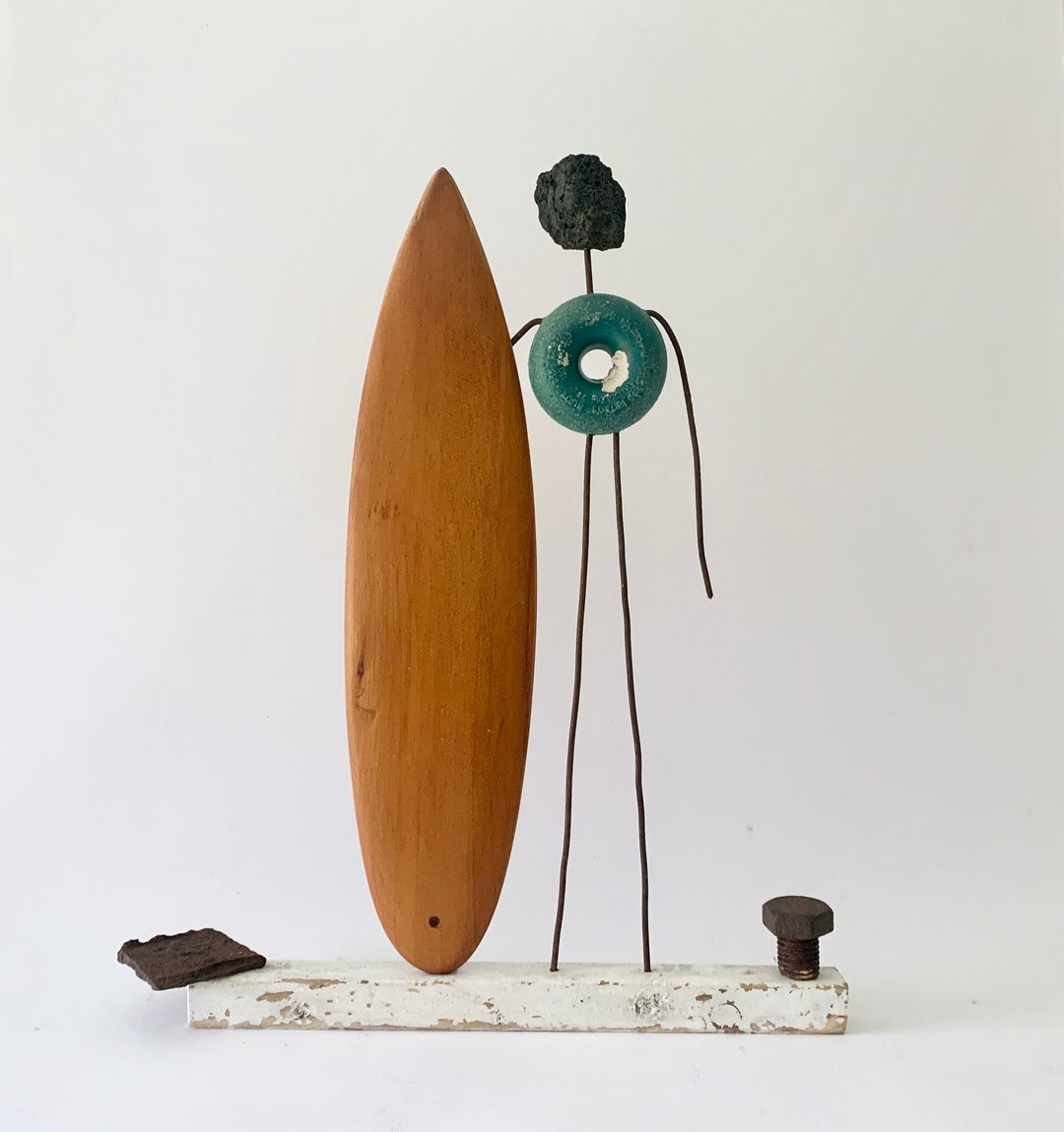 Wood Metal Surf Sculpture, Christmas Gift, Wooden Surf, Vintage Surf ...