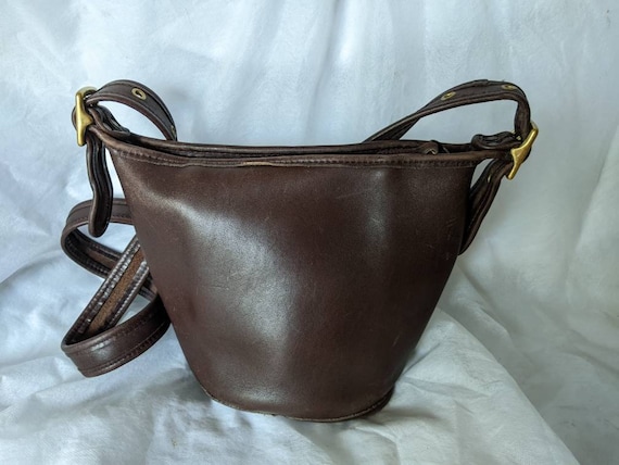 Vintage Coach Brown Leather Maggie Mini Bucket Bag Shoulder - Etsy