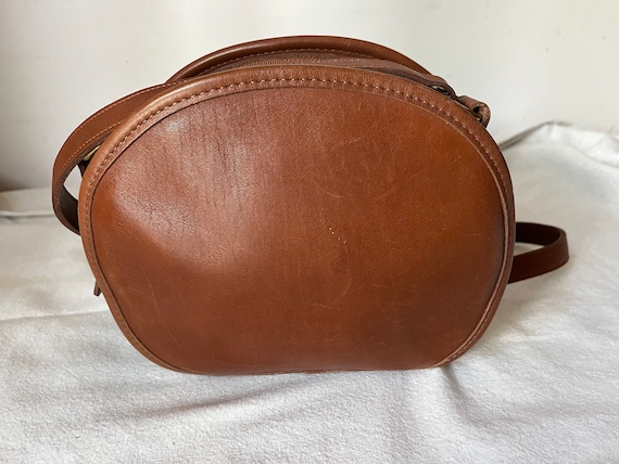 Vintage Coach Brown Leather Shoulder Moon Shape Cross… - Gem