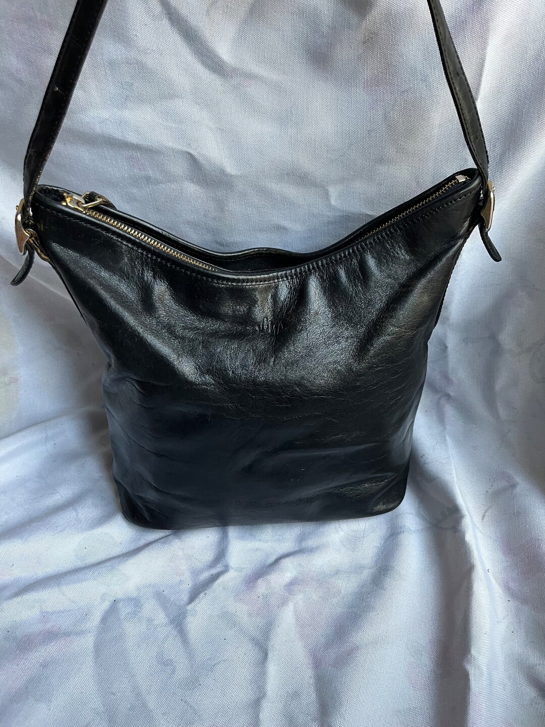 Vintage Monsac Black Leather Shoulder Bag - Etsy