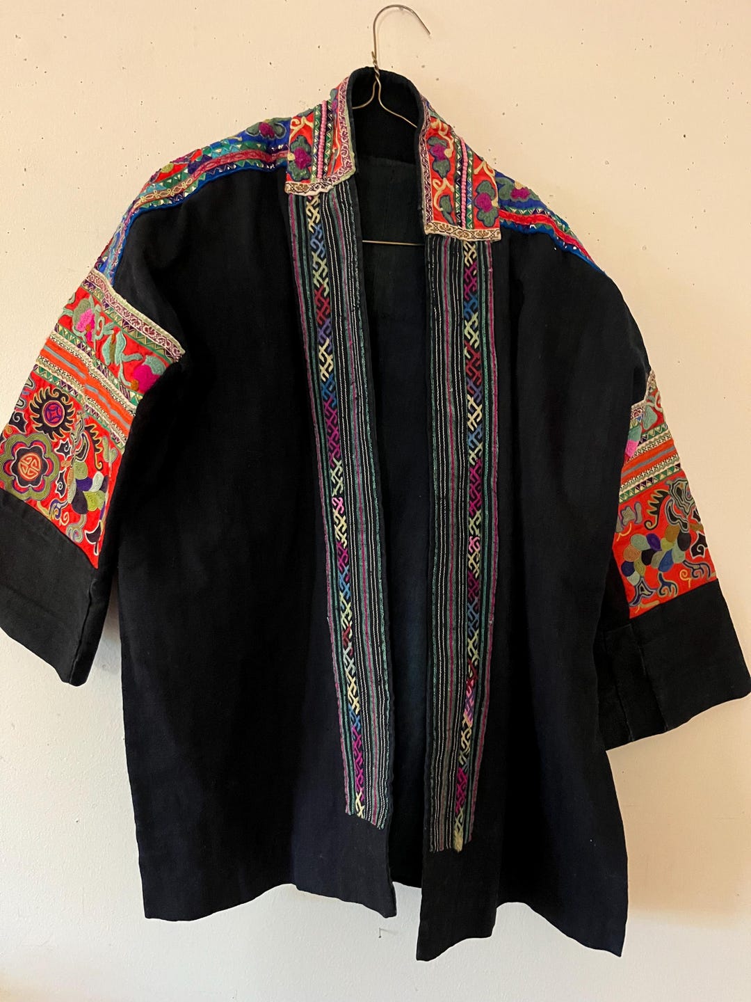 Tribal Embroidered Indigo Blue Handmade Jacket. - Etsy