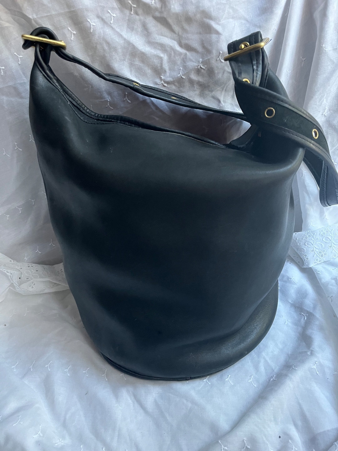 Coach Vintage Hobo Feed Duffle Bucket Leather XL Bucket Shoulder Bag ...