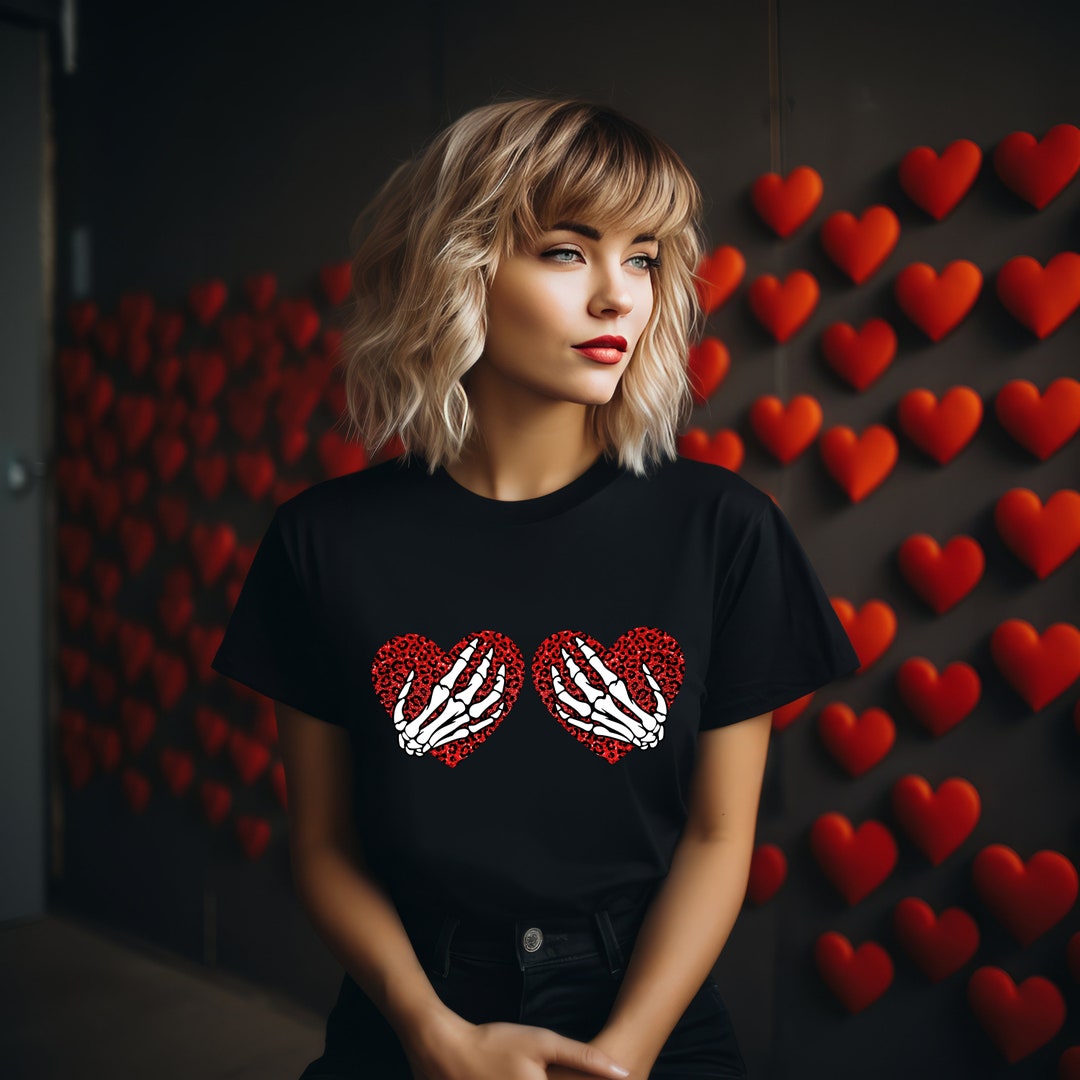 Skeleton Hand Heart Short Sleeve Tee | for Men | for Women | Valentines ...