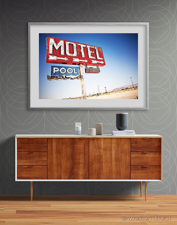Yucca Motel Abandoned Neon Sign Photograph - Etsy
