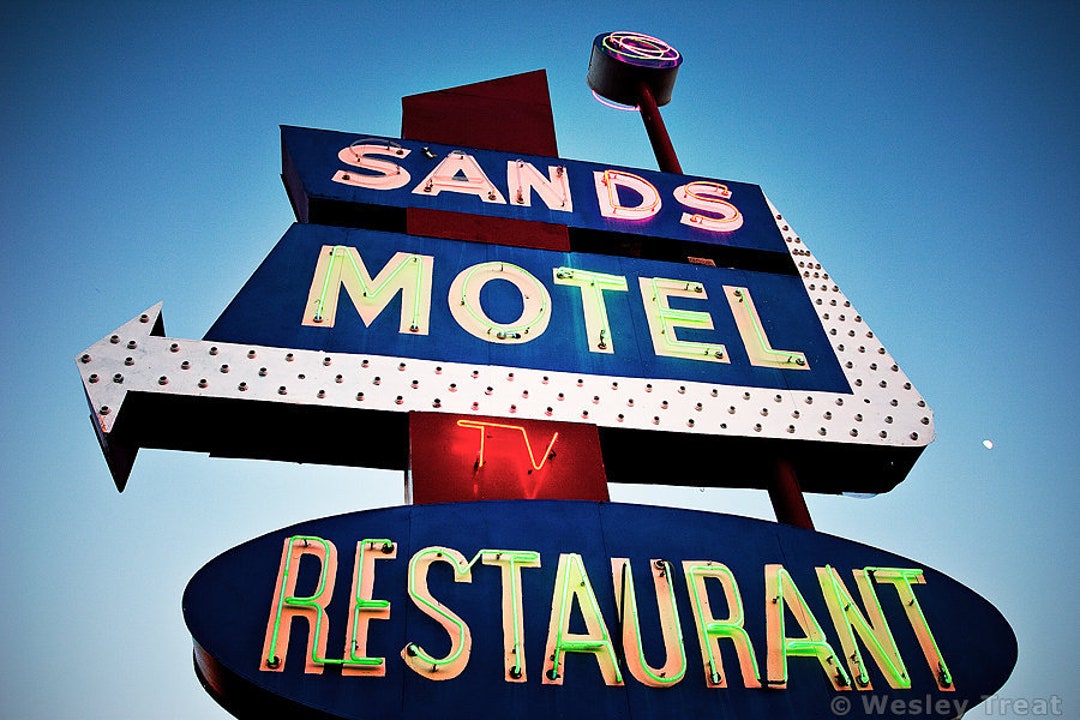 Sands Motel and Restaurant Roadside Neon Googie Sign Photograph - Etsy