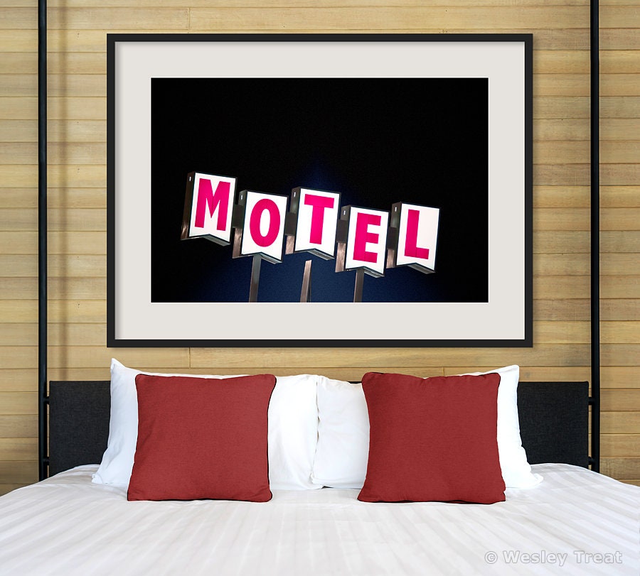 Midcentury Motel Sign - Roadside Googie Motel Photograph - Etsy.de