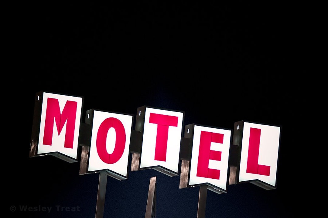 Midcentury Motel Sign - Roadside Googie Motel Photograph - Etsy.de