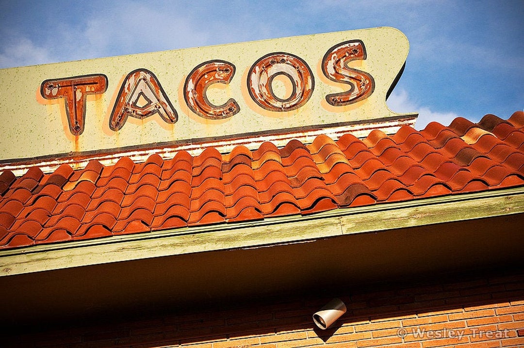 Tacos - Retro Sign Photograph - Etsy