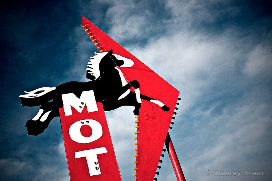 Westerner Motel - Retro Western Hotel Sign - Etsy