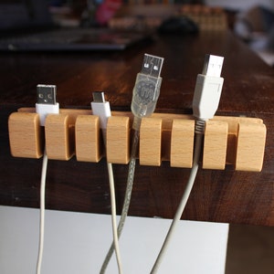 Wooden Cable Organizer for Managing or Tiding USB and Printer Cables ...